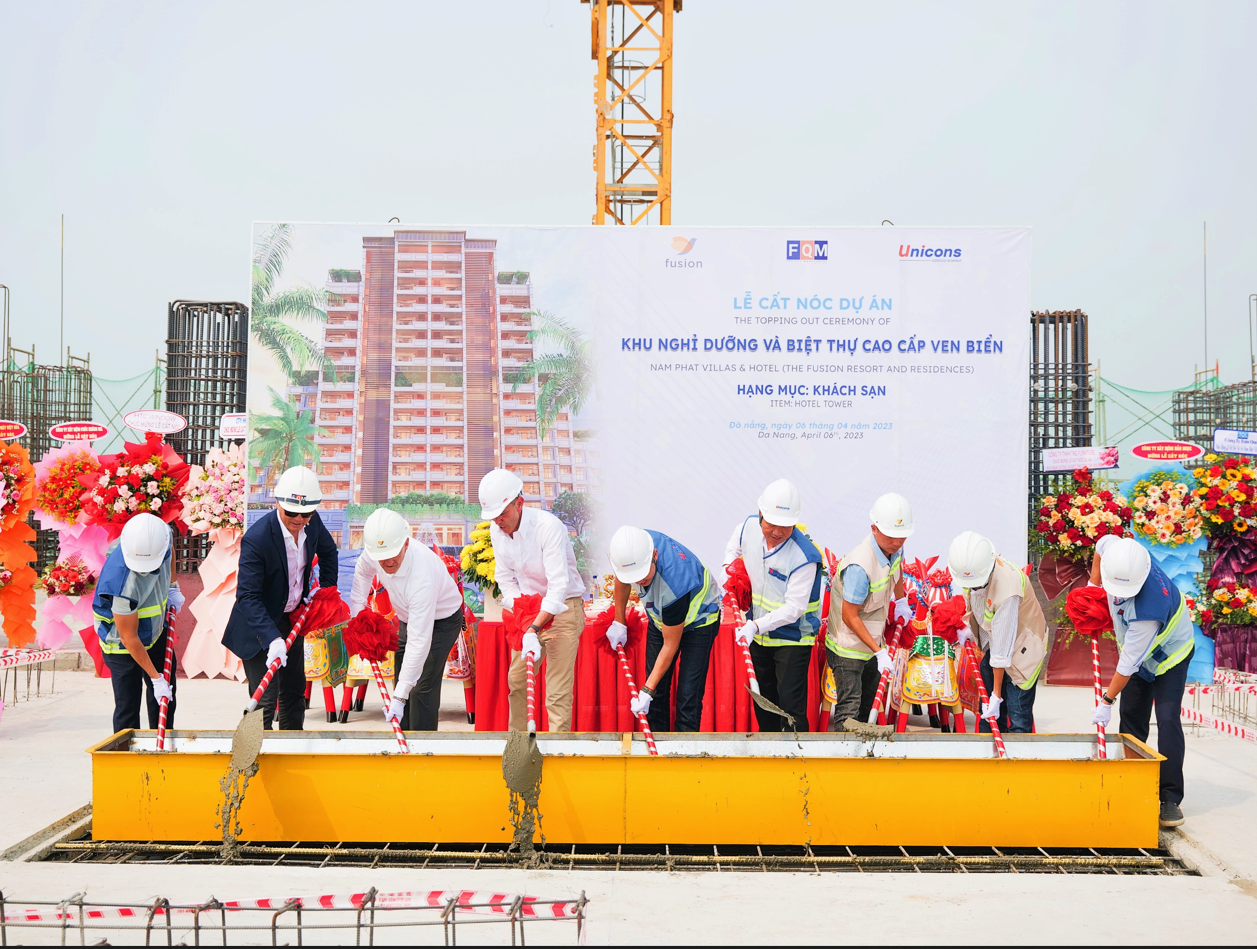 THE TOP OFF CEREMONEY OF 18 - STOREY FUSION HOTEL BLOCK AT FUSION ...